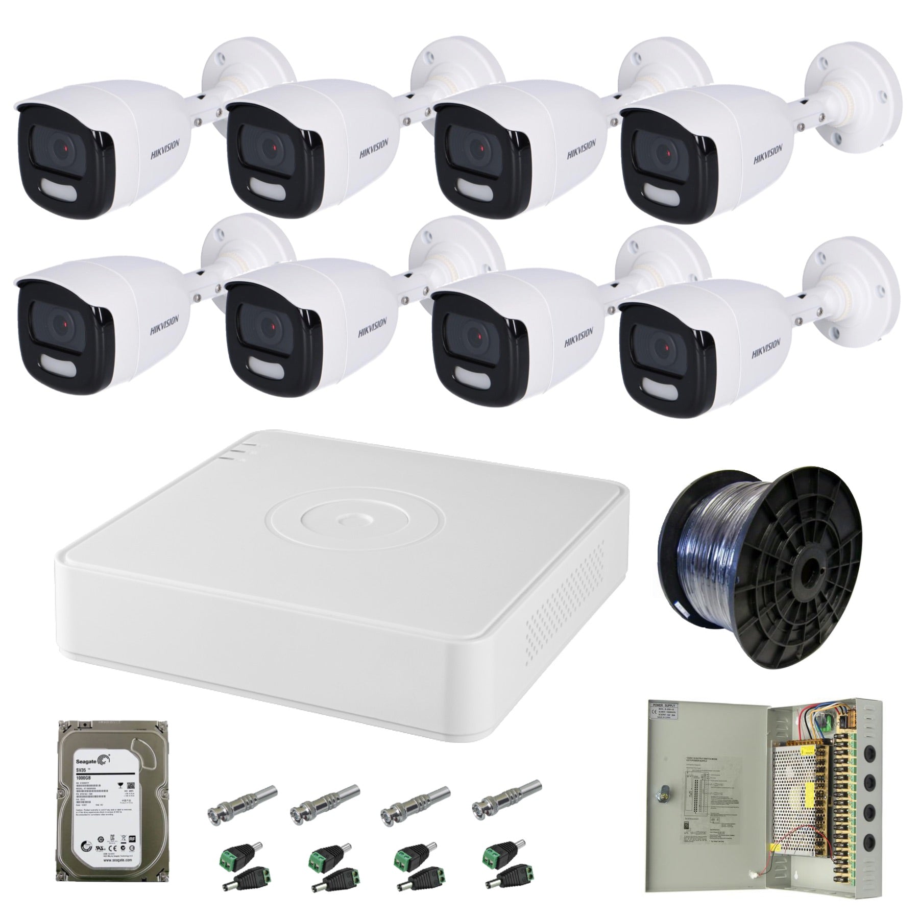 Hikvision 8 Channel ColorVu Complete Kit – 1080p H.265 – securitek